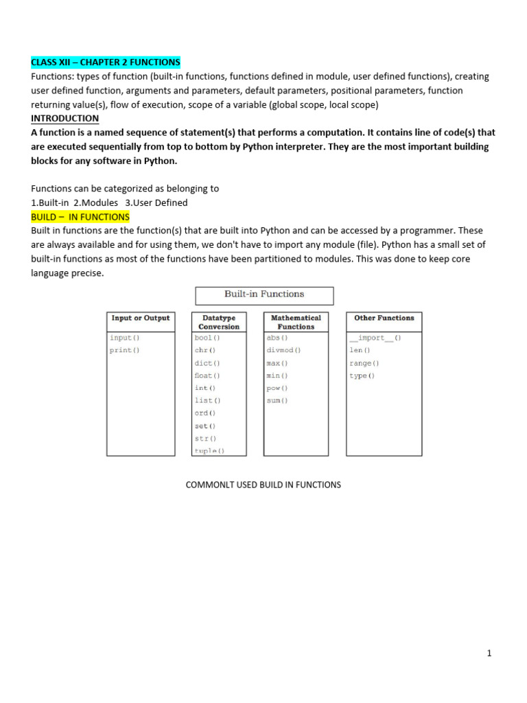 CH2 - Functions | PDF