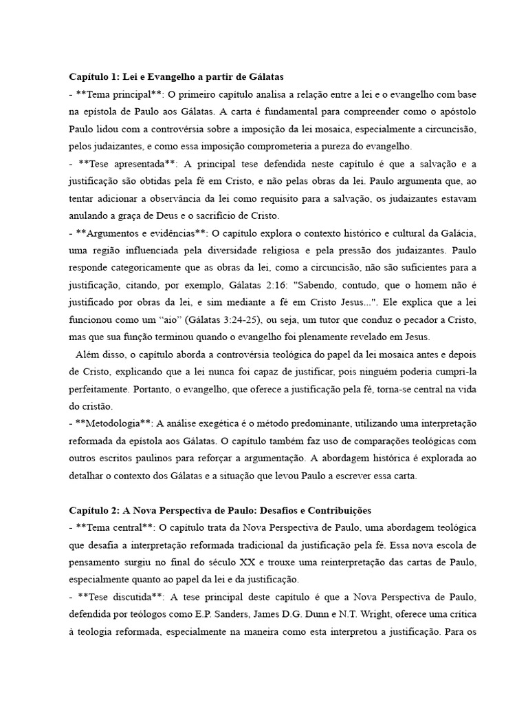 Resumo_ Lei e Evangelho | PDF