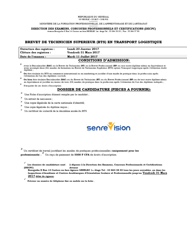 Bts en Transport Logistique | PDF