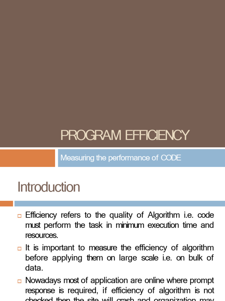 Program Efficiency | PDF