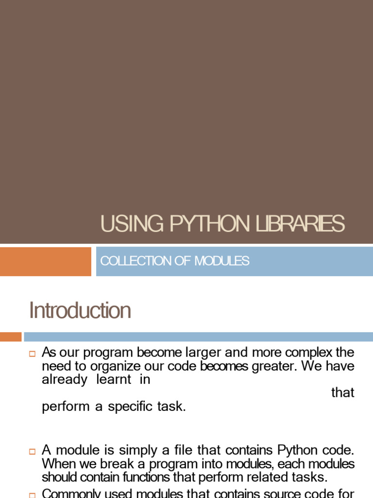Using Python Libraries2r | PDF
