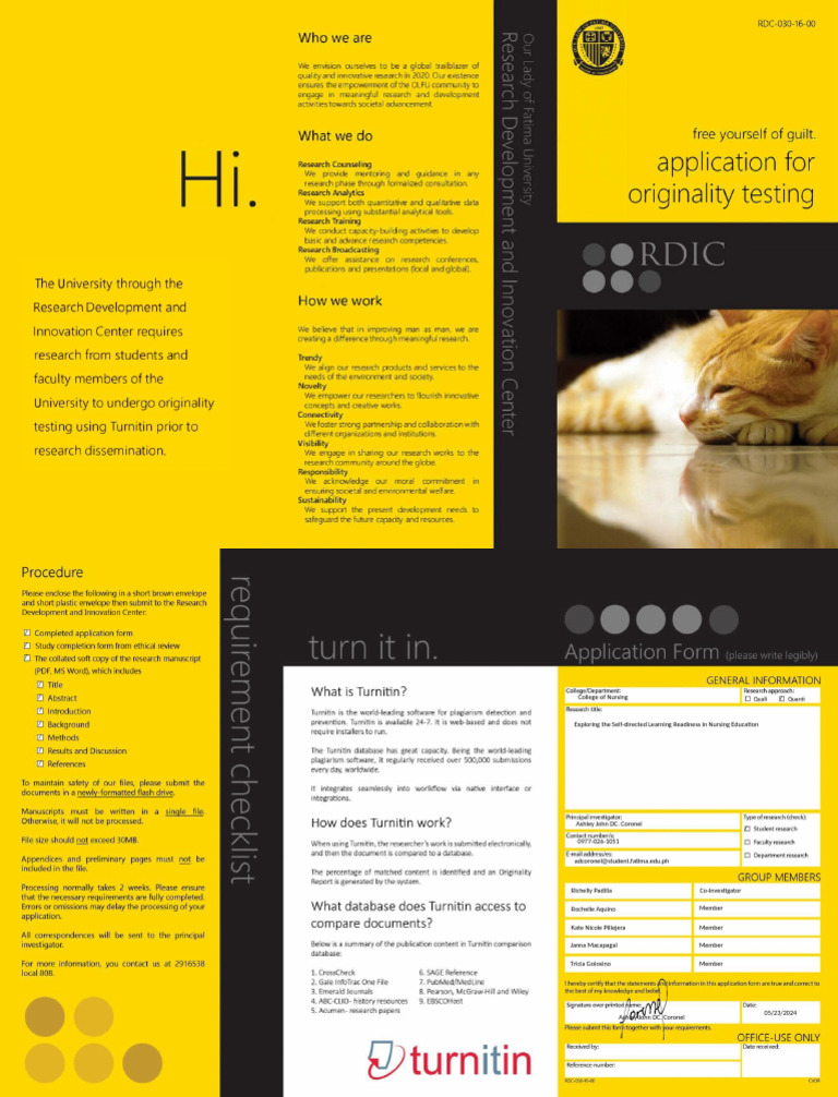 Application For Originality Testing | PDF