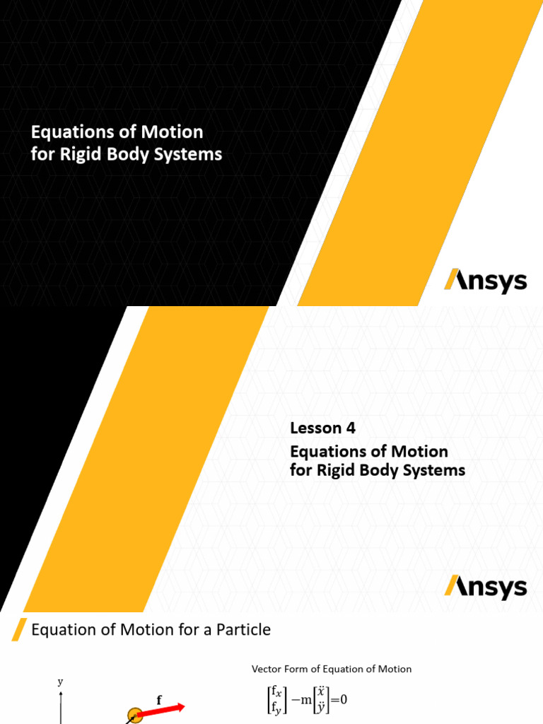 Lesson 4 Equations of Motion For Rigid Body Systems | PDF