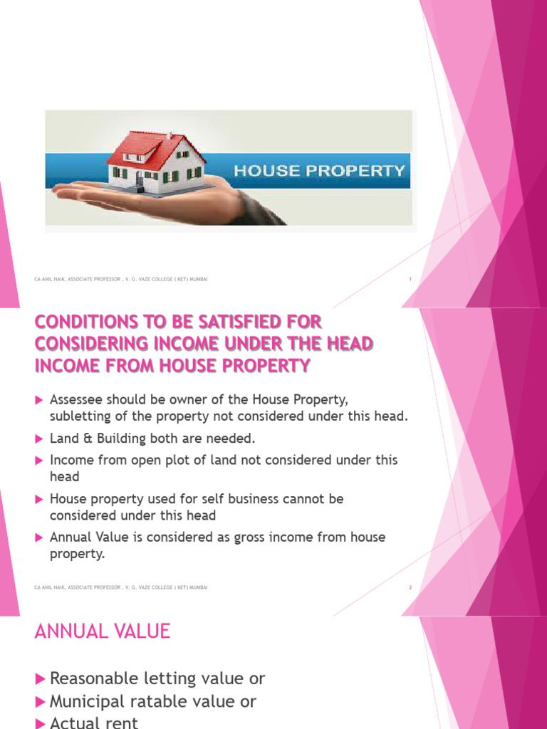 Income Tax Tybcom PPT Income From HP | PDF