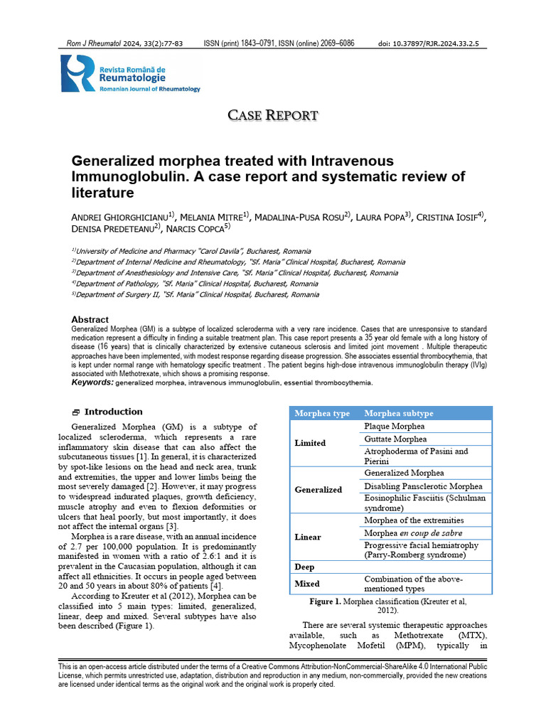 Generalized Morphea Treatment Insights | PDF | Medical Specialties ...
