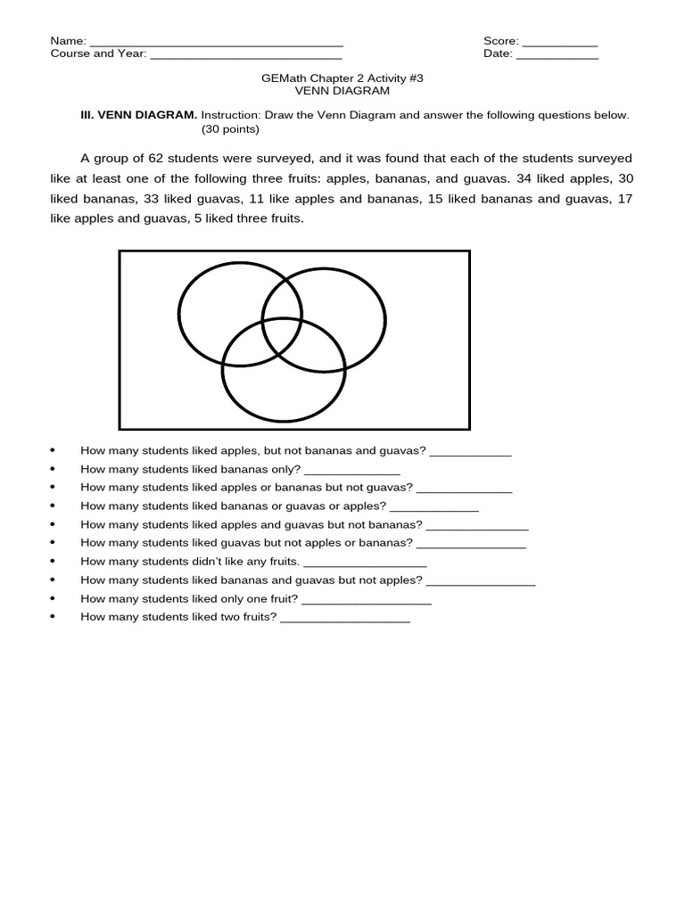 Gemath Chapter 2 Activity 3 | PDF