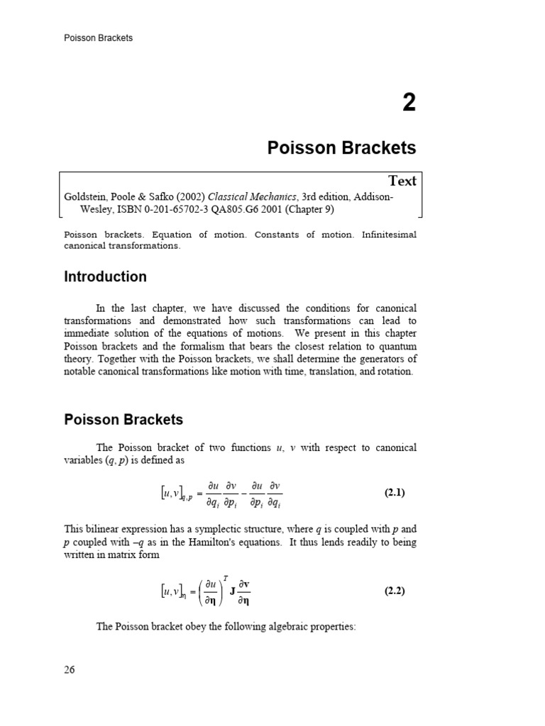 Poisson Brackets | PDF