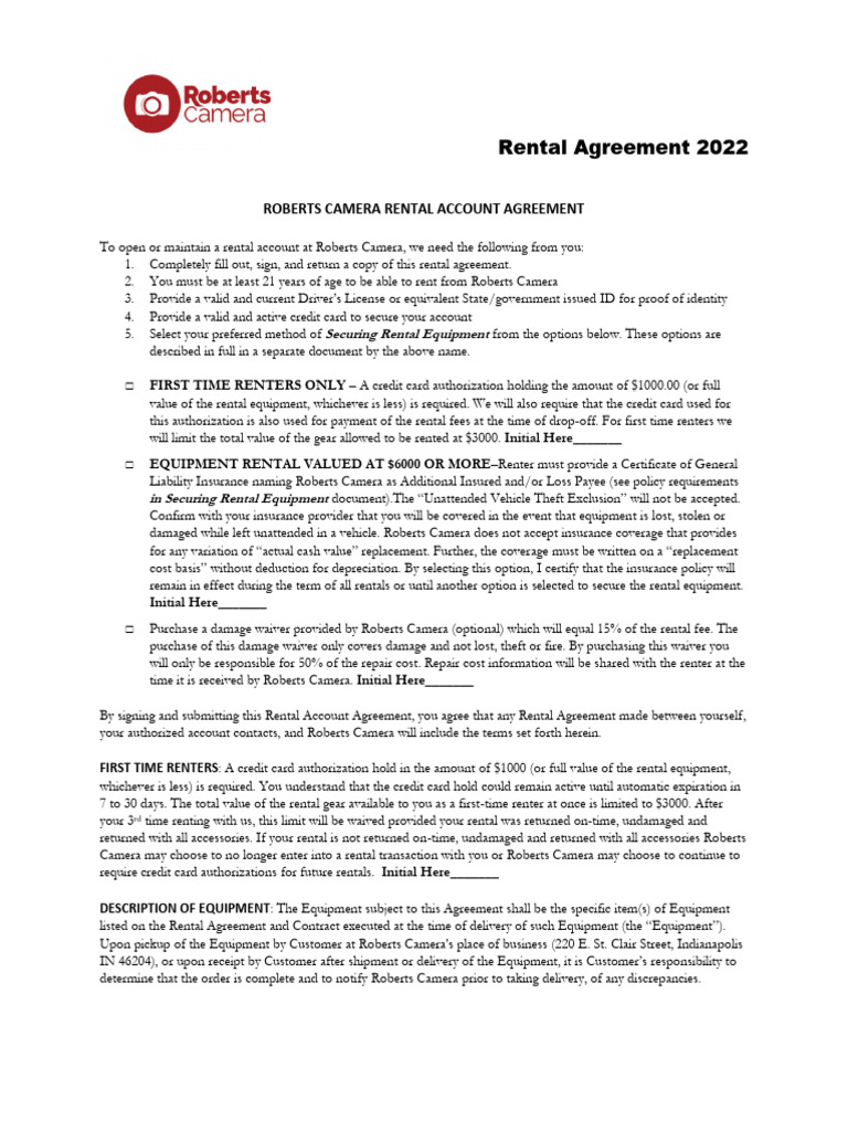 Rental Agreement Roberts | PDF