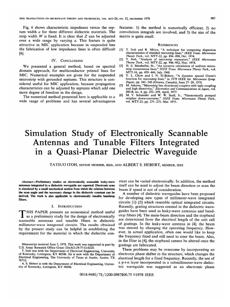 Simulation Study of Electronically Scannable Antennas and Tunable ...