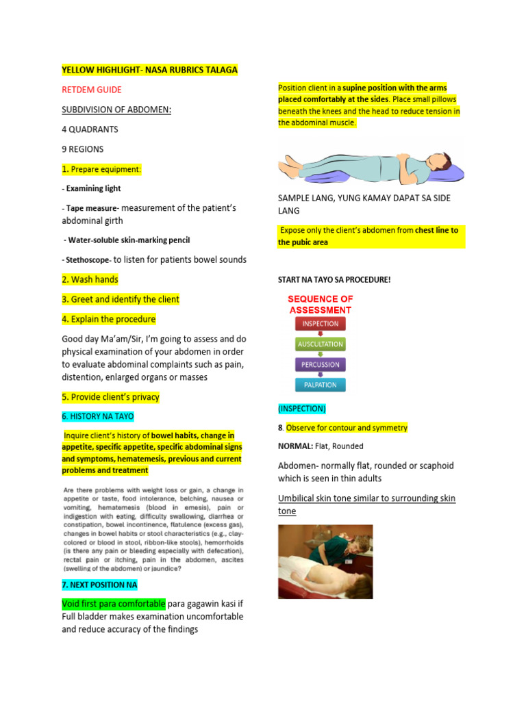 Retdem Guide Abdominal Assessment | PDF