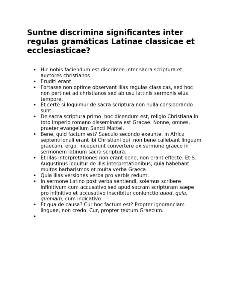 Suntne Discrimina Significantes Inter Regulas Gramáticas Latinae ...