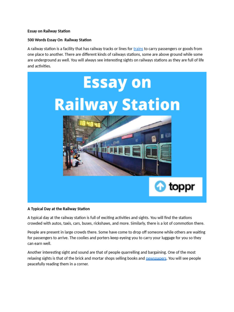 Essay On Railway Station | PDF