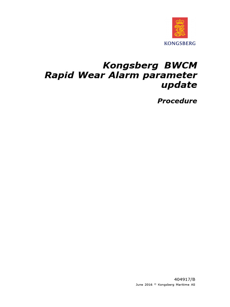 BWCM 600 Rapid Wear Parameter Update | PDF