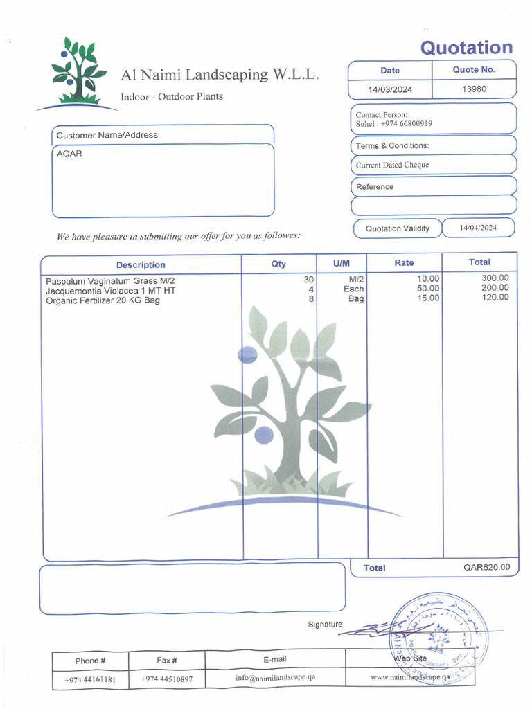 375 - Landscape Rectification Quote | PDF
