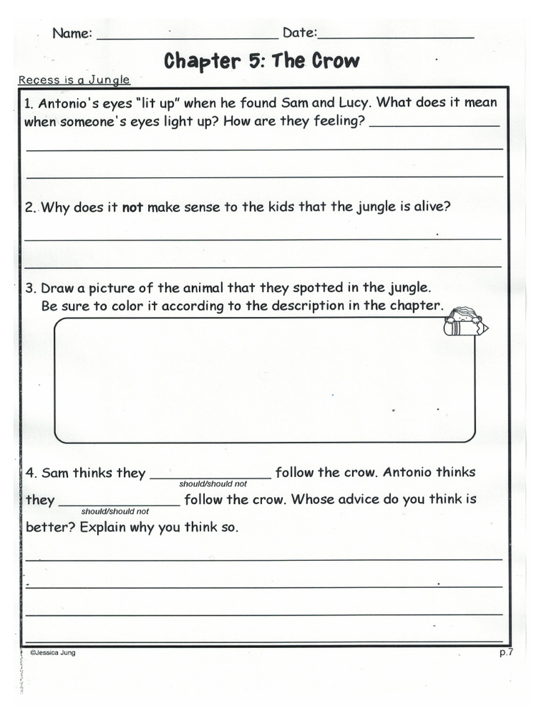 _recess is a Jungle Chapter 5 Worksheet -Converted | PDF