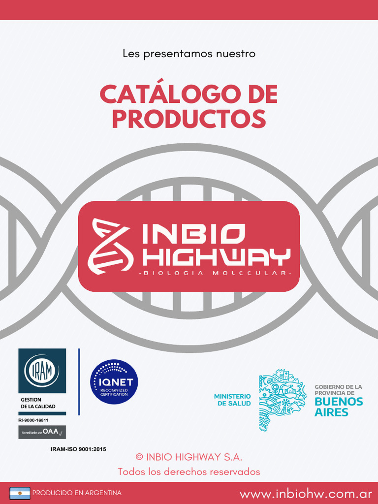 CS - Catálogo de Reactivos Inbio Highway | PDF | Reacción en cadena de ...
