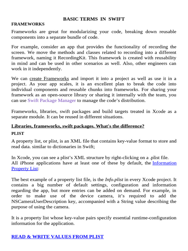 Basic Terms in Swift | PDF