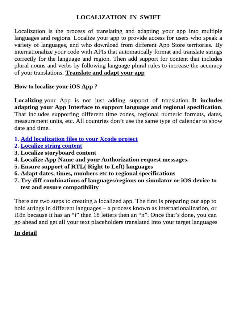 Localization in Swift | PDF