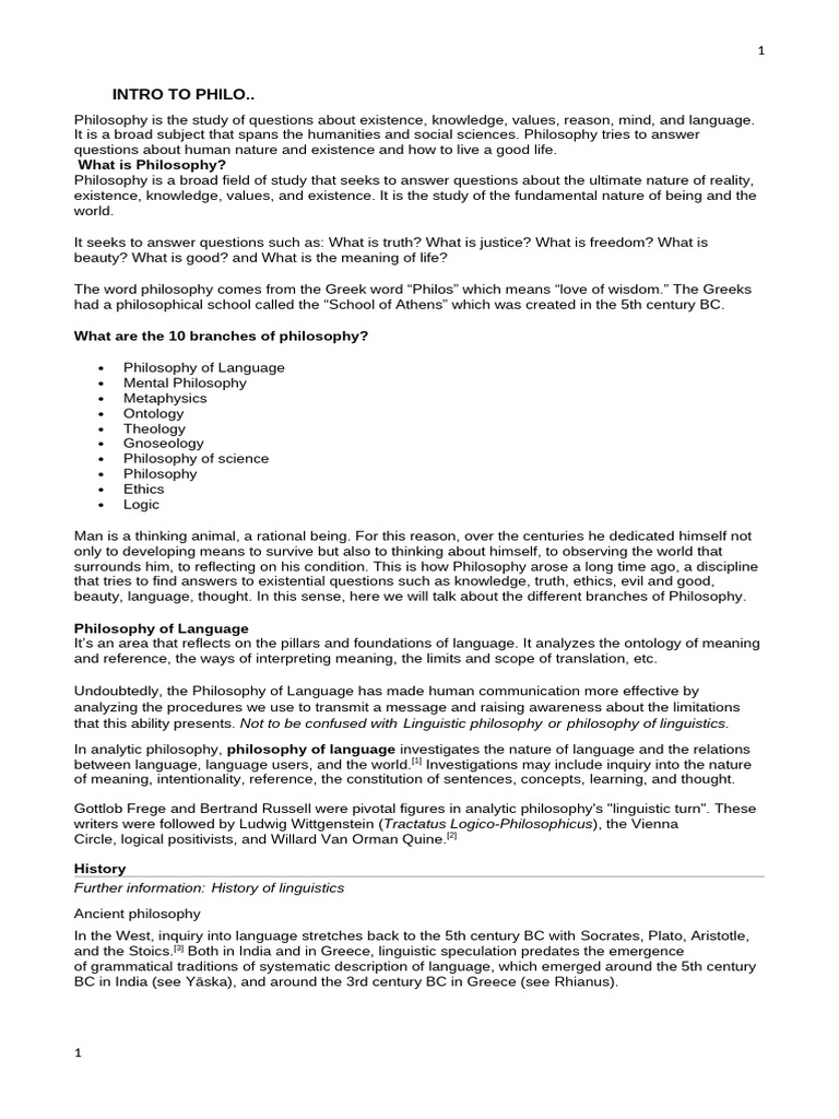 INTRO TO PHILOSOPHY | PDF