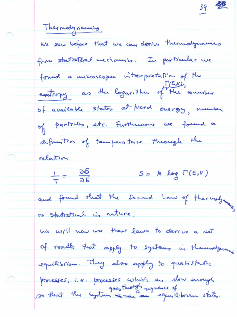 Thermodynamics Summary | PDF