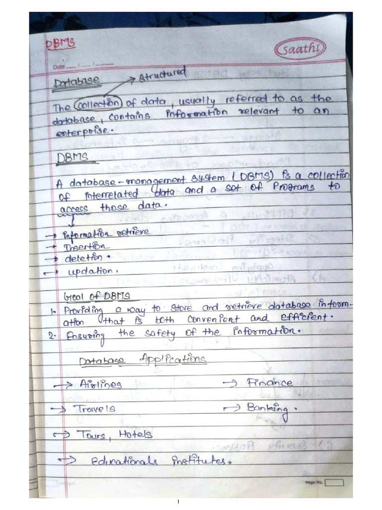 DBMS Notes-5th Sem | PDF DBMS Notes-5th Sem | PDF