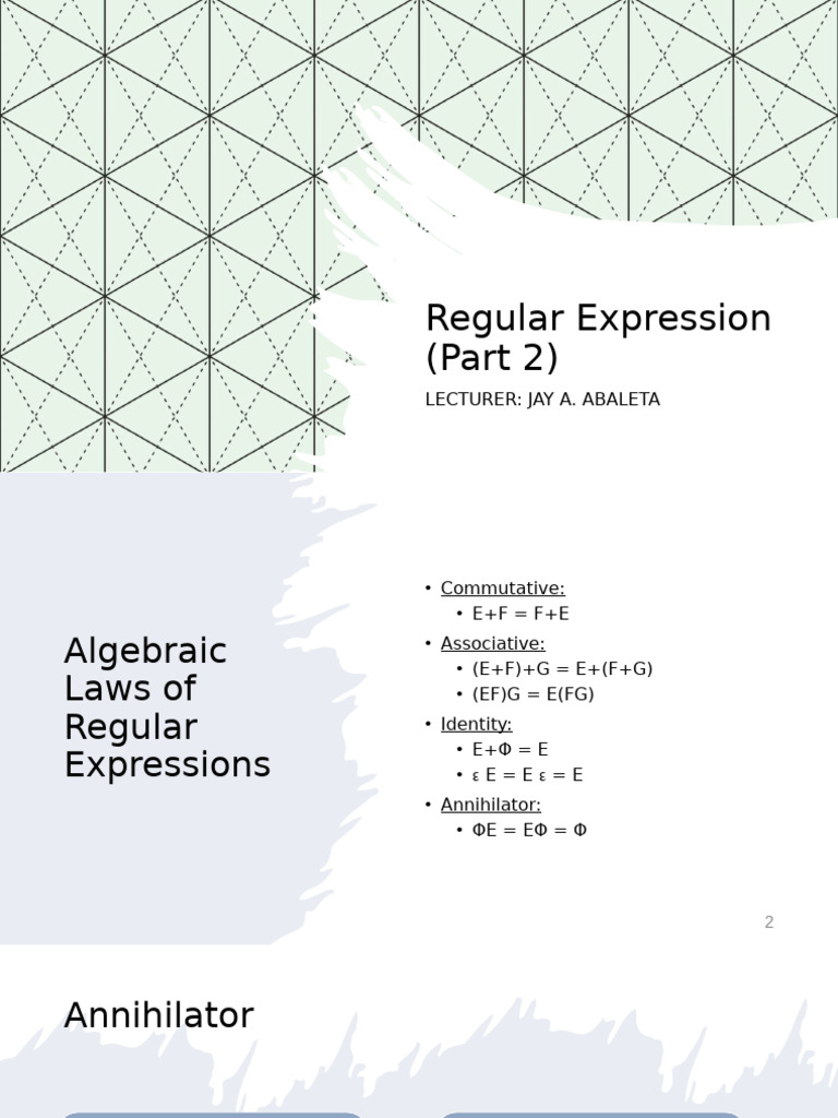 Module 5 - Regular Expression (Part 2) | PDF | Linear Algebra | Mathematical Concepts