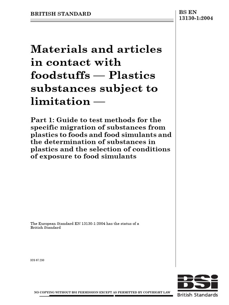 En 13130-1-2004 - 5105 | PDF