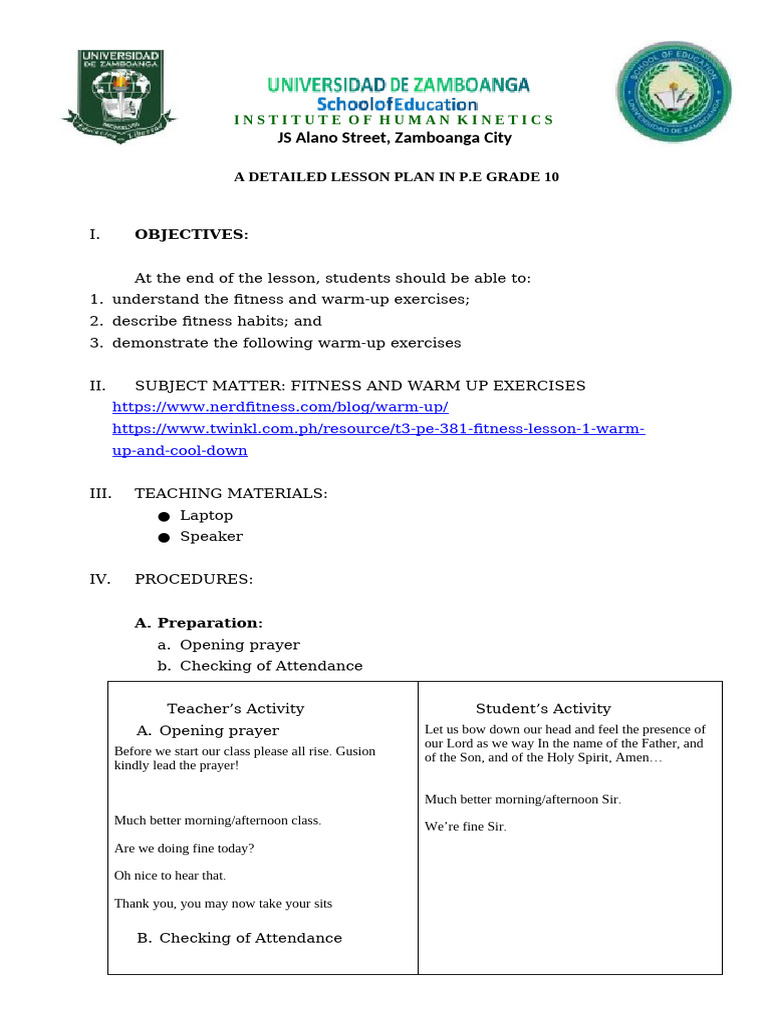 Detailed Lesson Plan | PDF