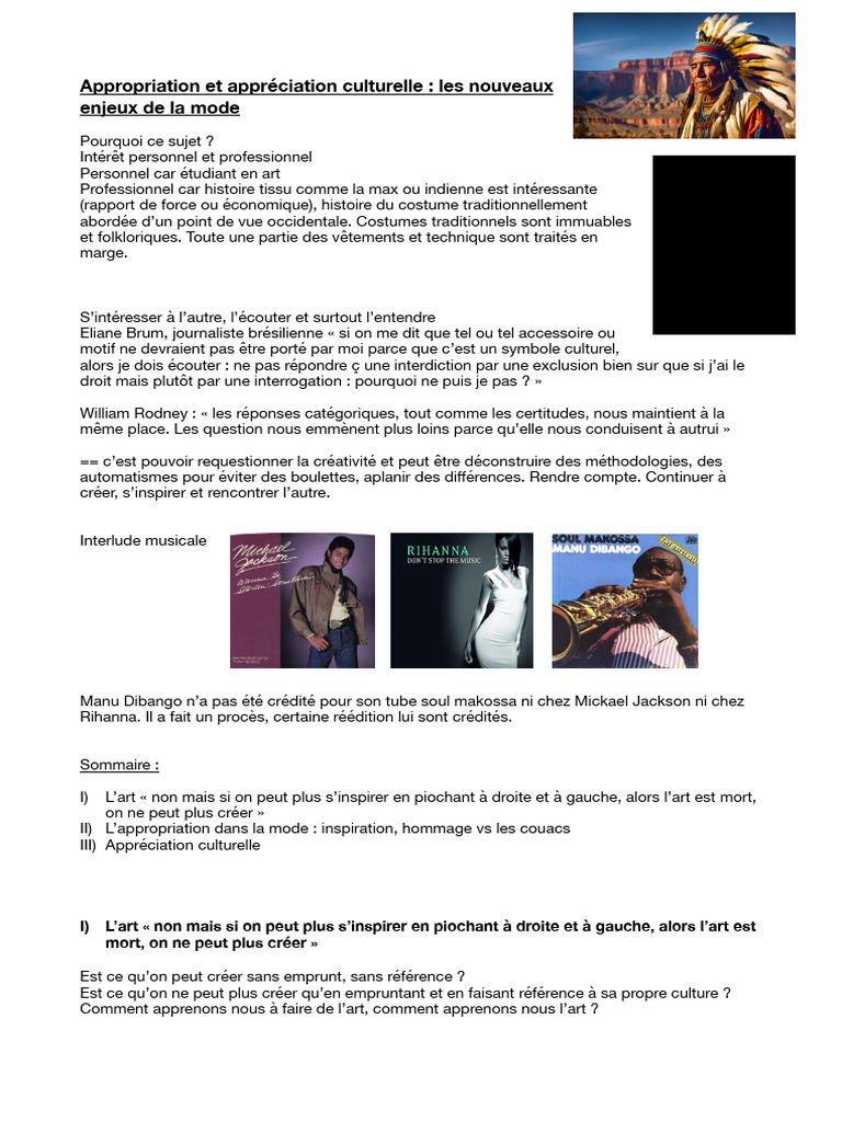 Appropriation Culturelle | PDF