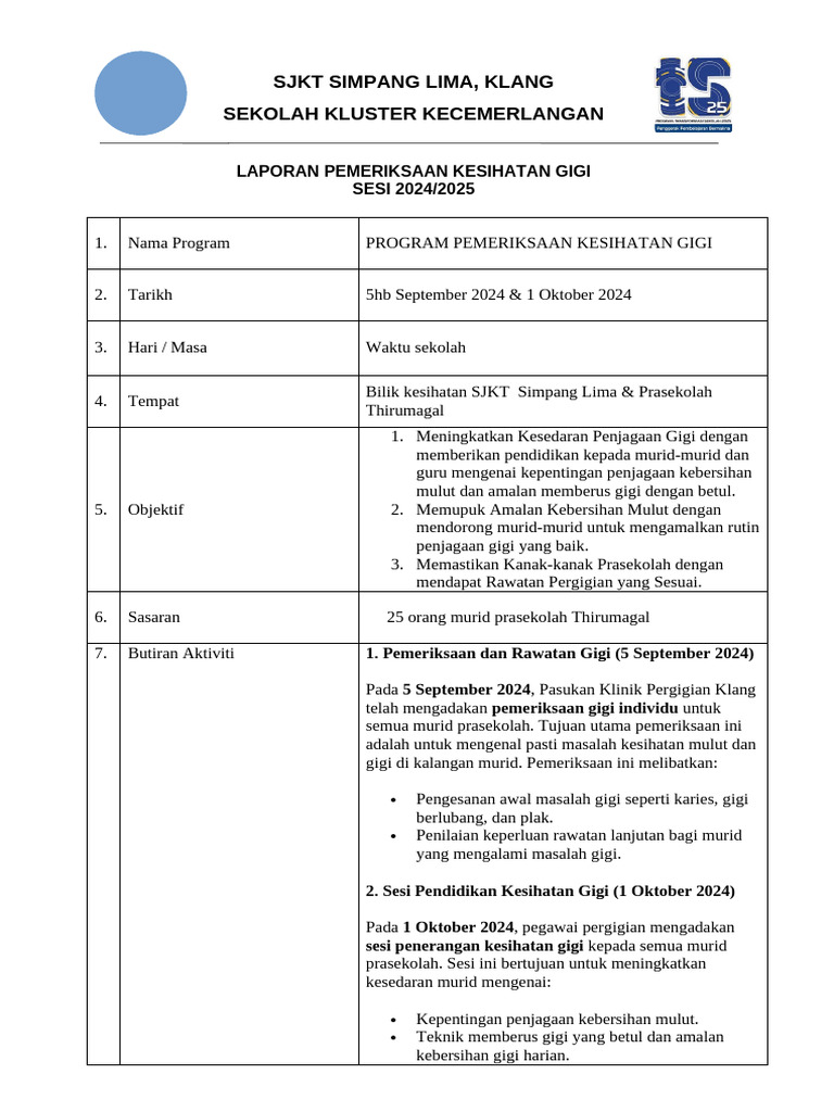 Laporan Pemeriksaan Gigi | PDF