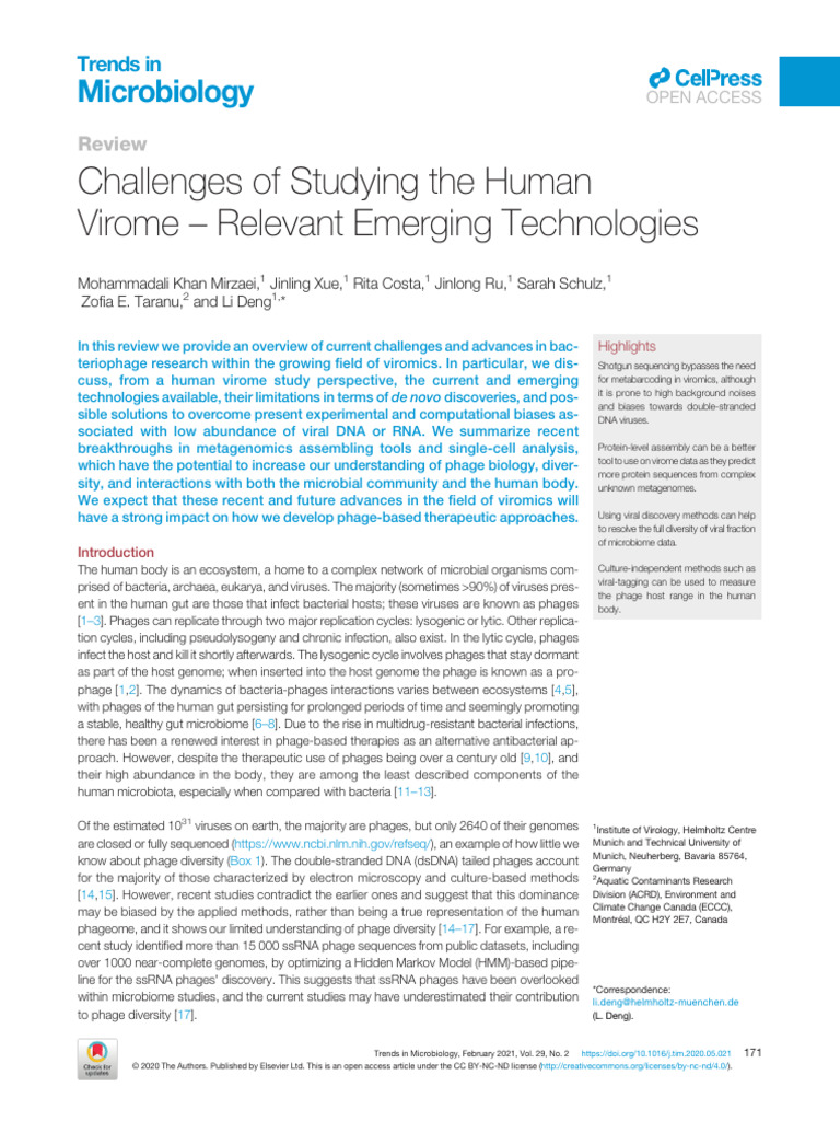 Challenges of Studying The Human Virome – R | PDF