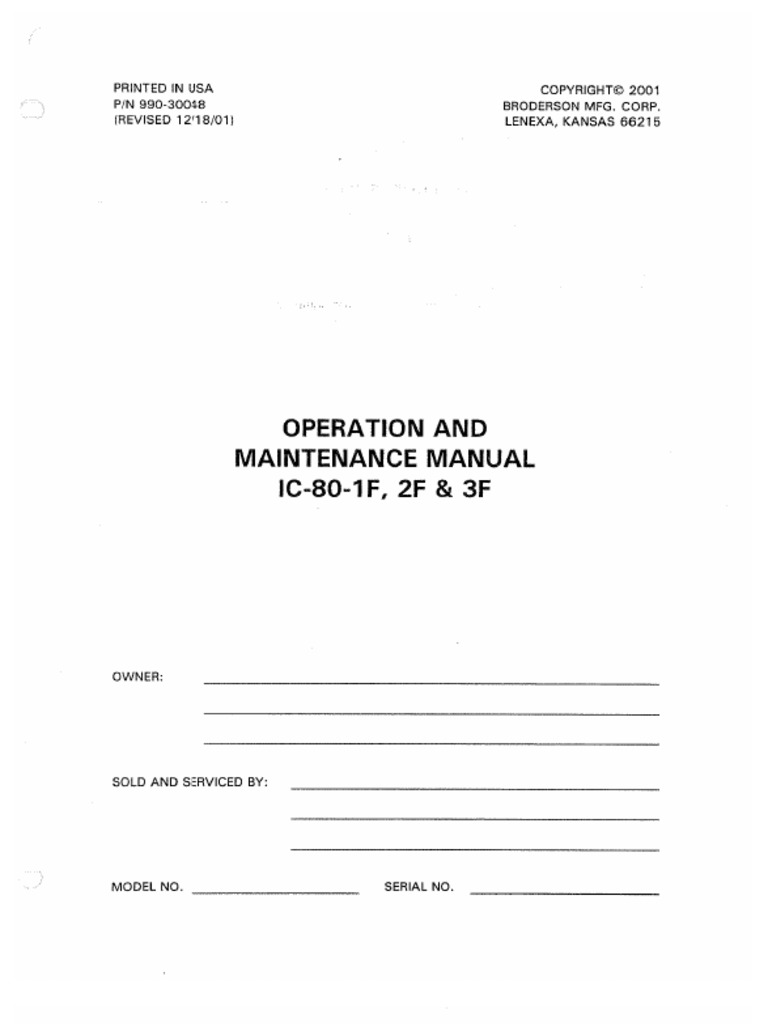 BrodersonIC 80 F OMM 30048O Maint | PDF