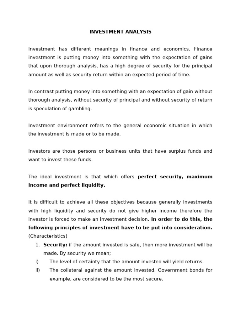 INVESTMENT_ANALYSIS_LECTURE_NOTES | PDF INVESTMENT_ANALYSIS_LECTURE_NOTES | PDF