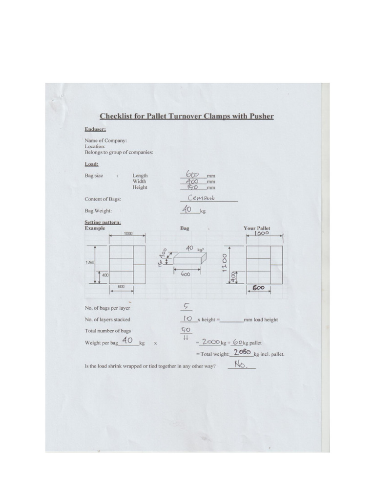 Checklist For Pallet | PDF