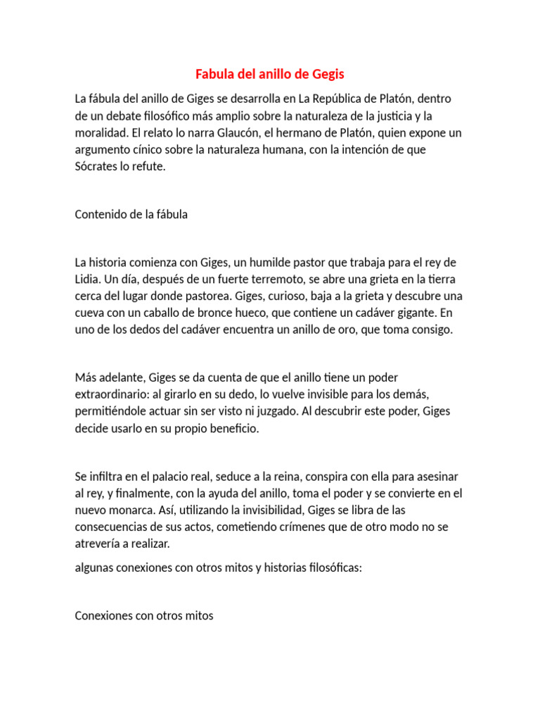 Fabula Del Anillo de Gegis | PDF