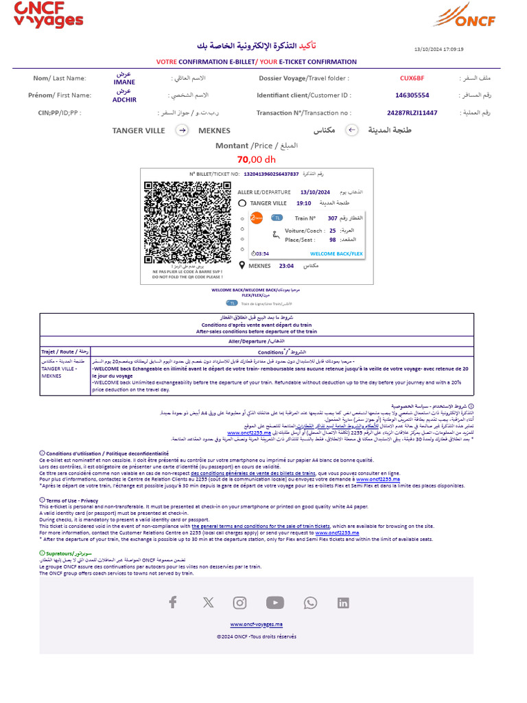 Oncf-Voyages-Adchir Imane | PDF