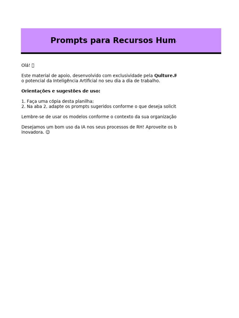 Template - Prompts para RH | PDF