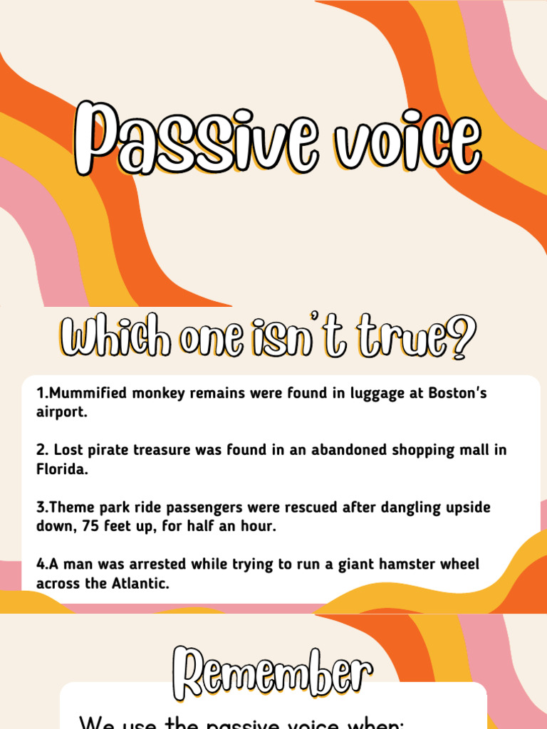 Passive Voice Revision Presentation | PDF