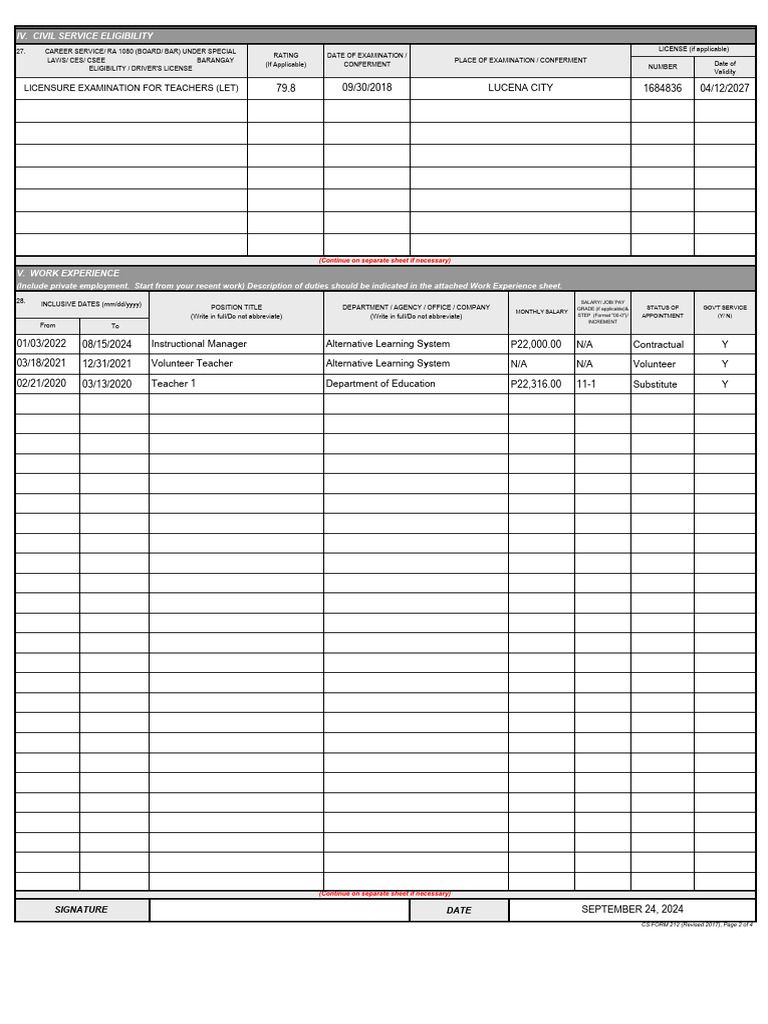 CS-Form-No.-212-Personal-Data-Sheet-revised 2 | PDF