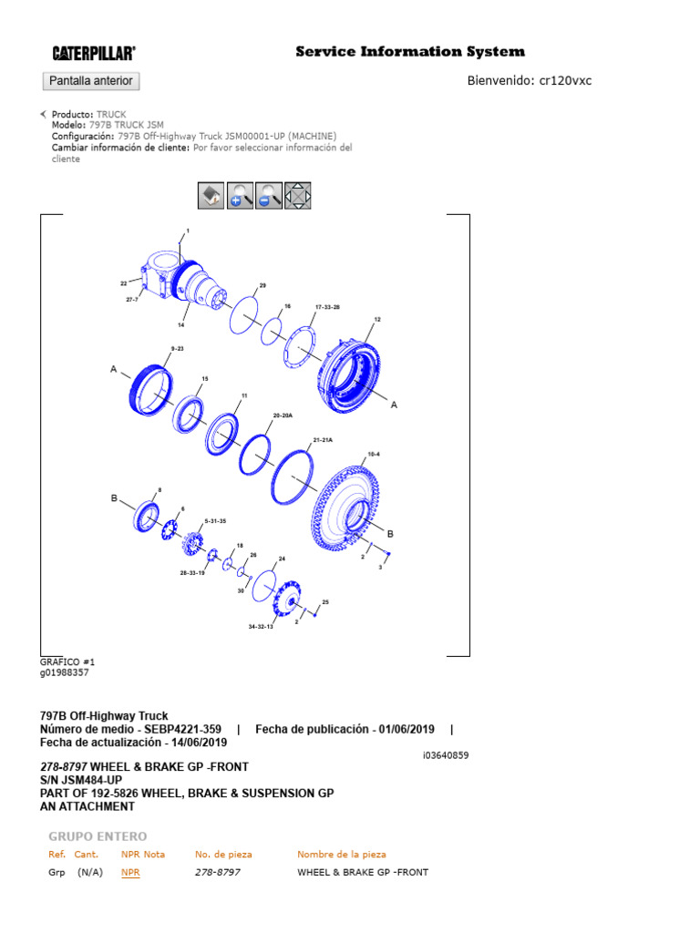 797B Off-Highway Truck JSM00001-UP WHEEL AND BRAKE GP FRONT | PDF