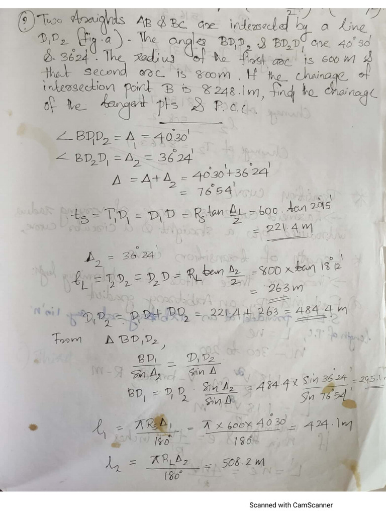 Compound Curve Problem | PDF