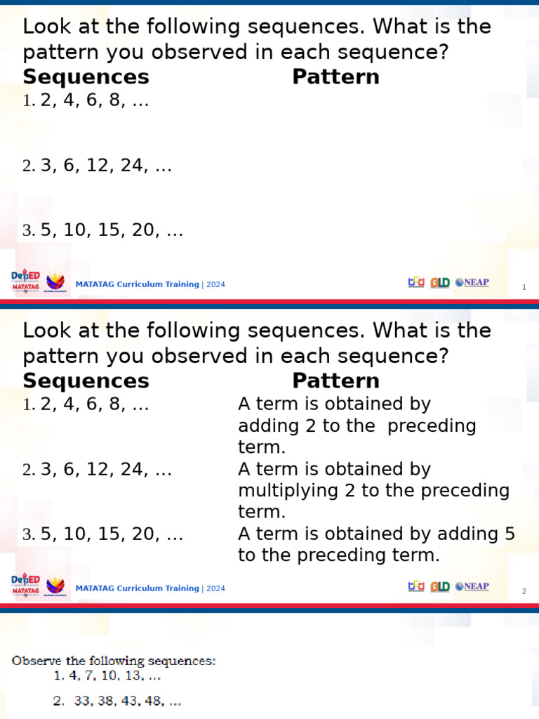 Math 10 Illustrating An Arithmetic Sequence | PDF