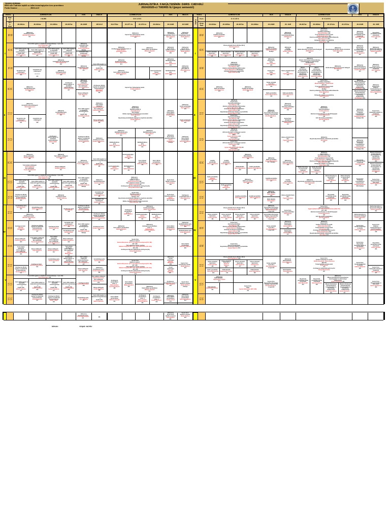 Cedvel 2024-2025-Payiz-1 | PDF