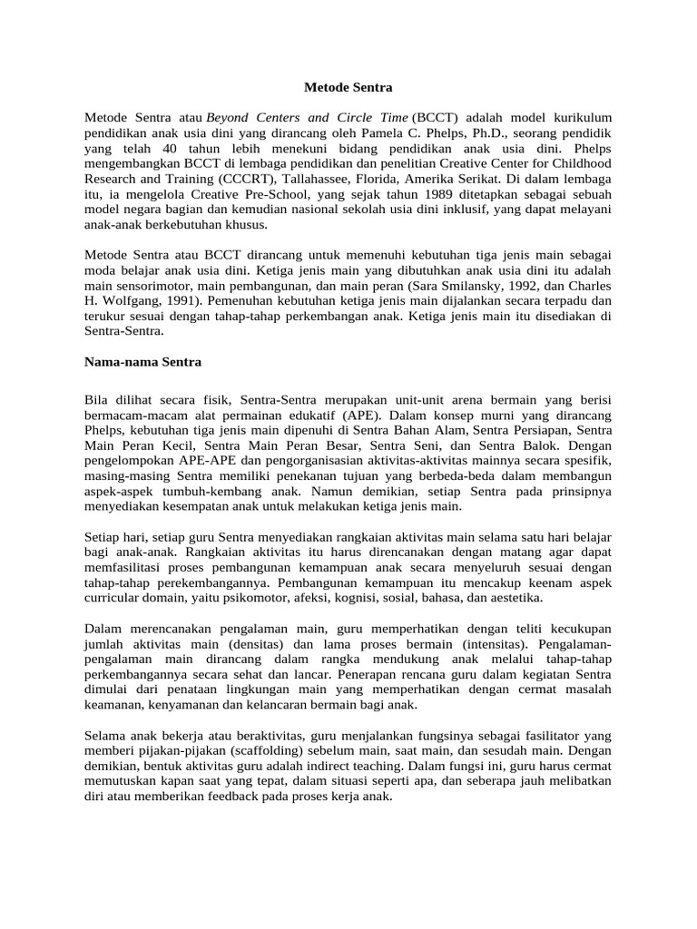 Metode Sentra | PDF