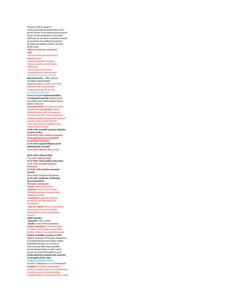 Przyczyny Odkryć Geograf | PDF
