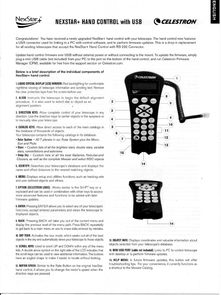 Nexstar Hand Control With USB | PDF | Astronomy | Computing
