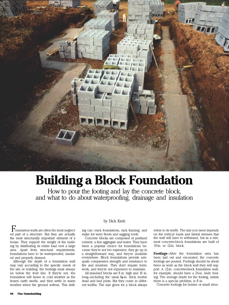 Building A Block Foundation | PDF