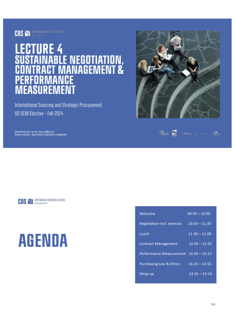 2024 - Lecture 4 - Sustainable Neg., CM & PM - Presentation | PDF