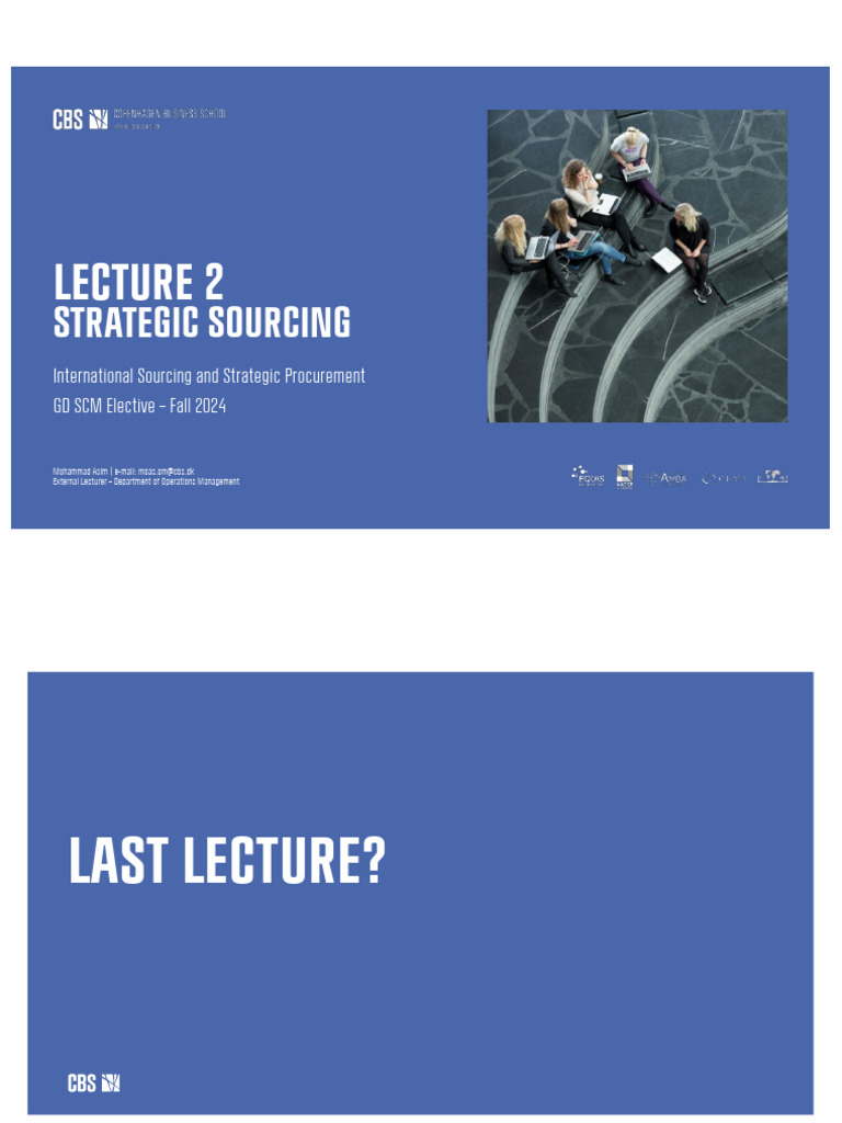 2024 - Lecture 2 - Strategic Sourcing - Presentation | PDF 2024 - Lecture 2 - Strategic Sourcing - Presentation | PDF