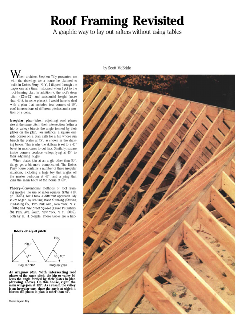 Roof Framing Revisited: A Graphic Way To Lay Out Rafters Without Using Tables | PDF